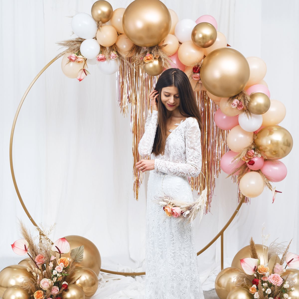 Ballon Rund guld chrome 60cm