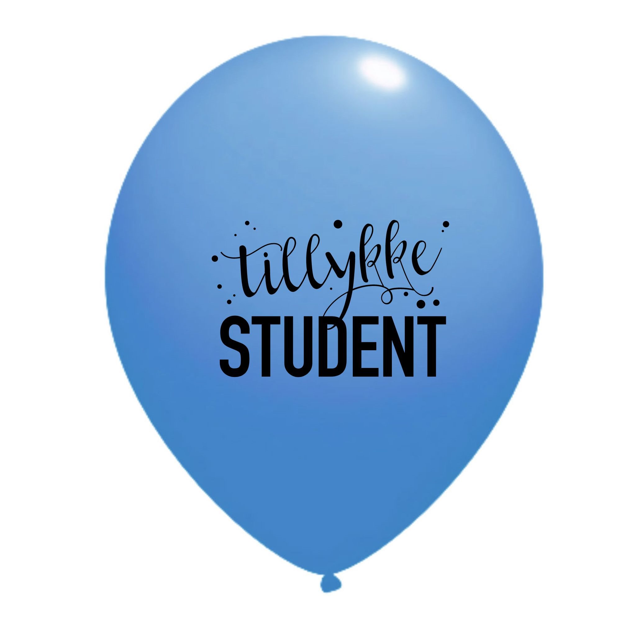 Balloner Tillykke Student lyseblå 30cm, 10 stk.